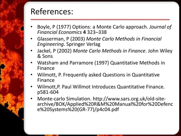 Monte carlo option pricing final v3 | PPTX | Stocks and Bonds ...