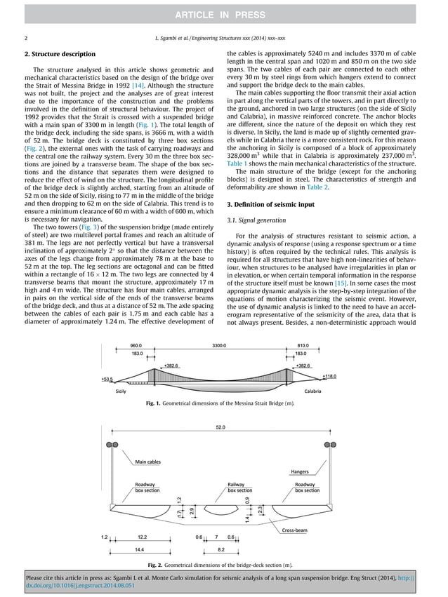 Monte Carlo simulation for seismic analysis of a long span suspension bridge | PDF