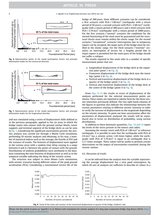 Monte Carlo simulation for seismic analysis of a long span suspension bridge | PDF