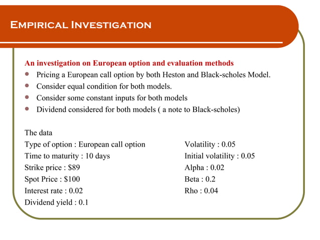 Monte Carlo Simulation Of Heston Model In Matlab 1 Ppt