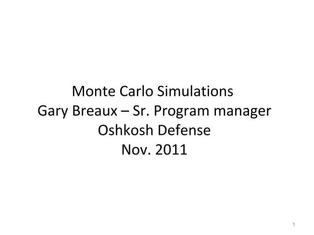 Monte Carlo Simulations | PPT