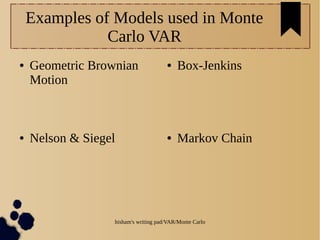 Monte Carlo Simulation VAR | PDF