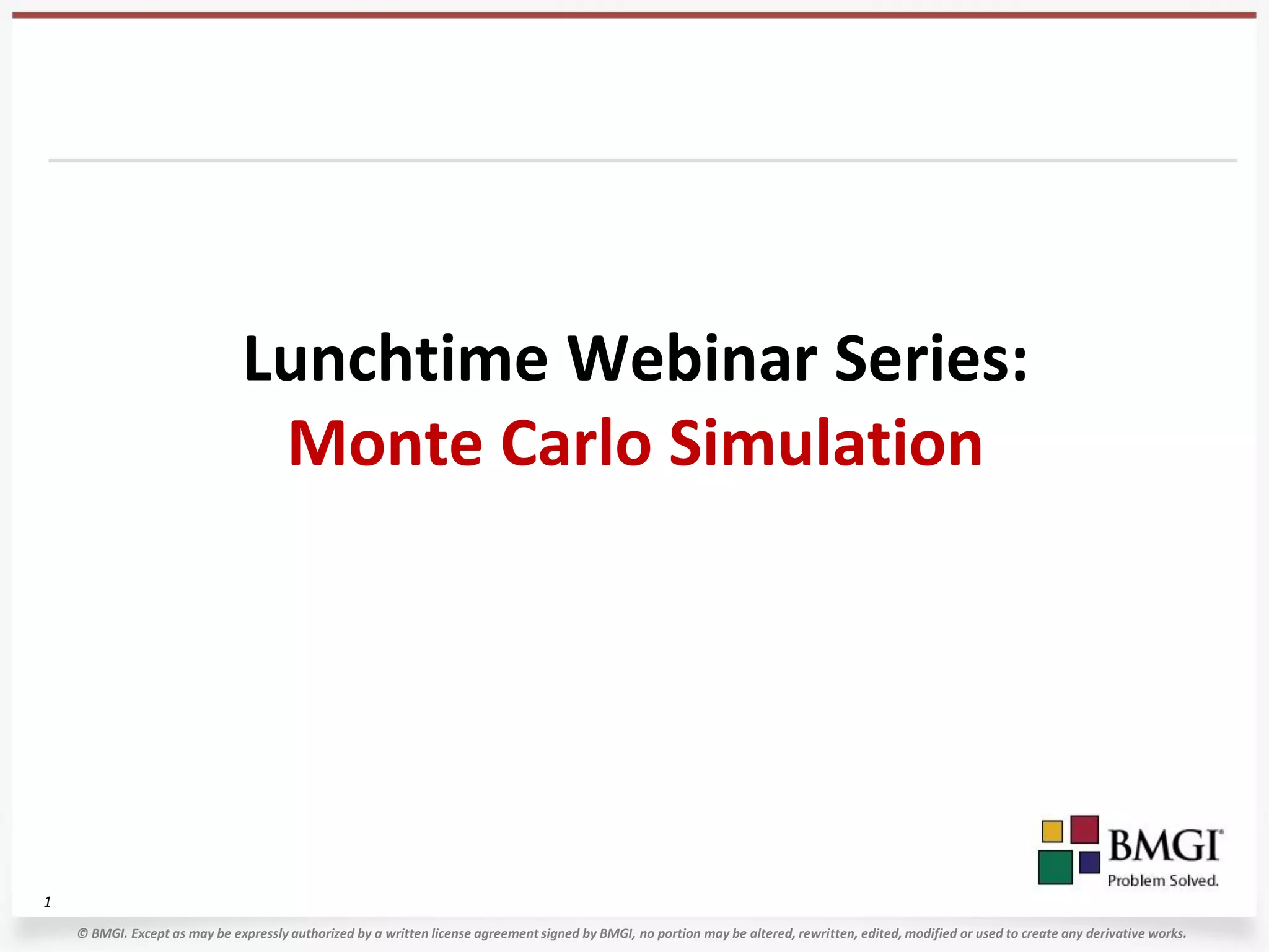 Monte carlo webinar presentation notes | PPT