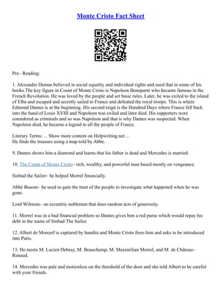 Monte Cristo Fact Sheet | PDF