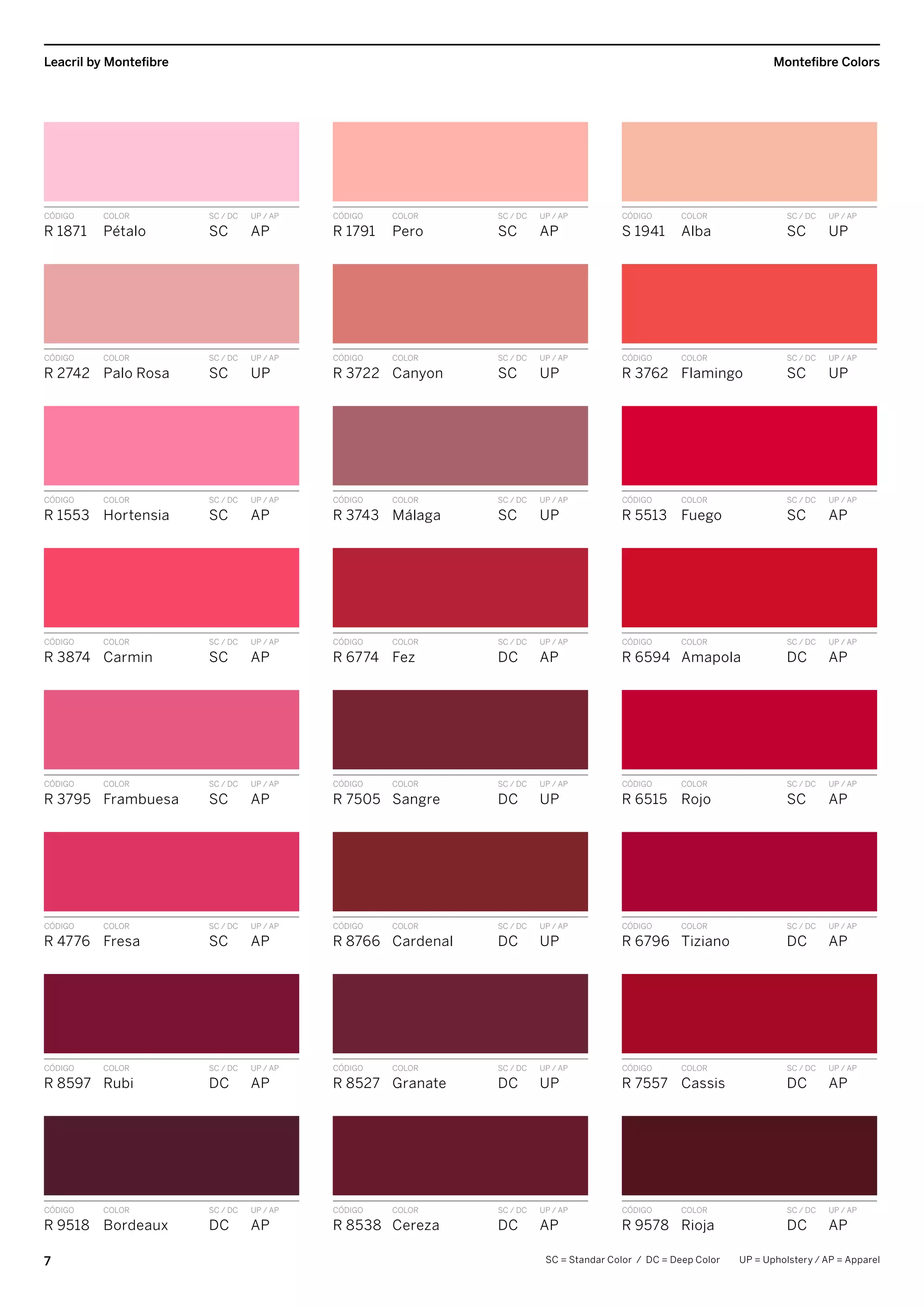 Montefibre Gel Dyed Catalogue 2018 | PDF