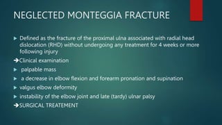 MONTEGGIA FRACTURES CLASSIFICATIONS.pptx