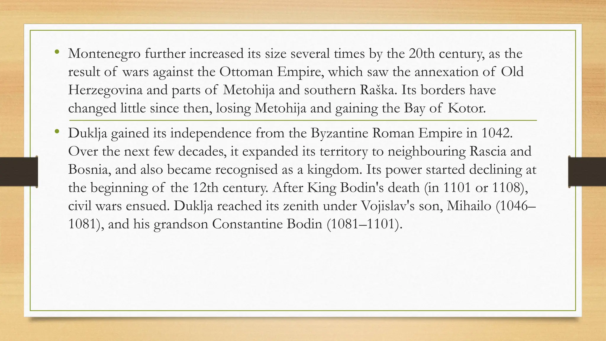 MThe name Montenegro was first used to refer to the country in the late ...