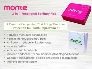 Monte Sanitary Pad with Negative Ion, Nano Silver & Far Infrared Ray | PPSX