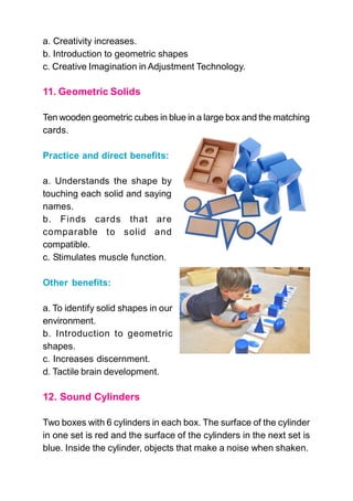 Montessori Practical Unit sensorial montessori | PDF
