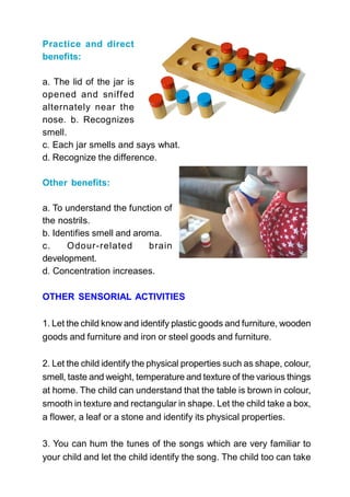 Montessori Practical Unit sensorial montessori | PDF