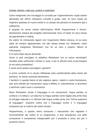 Montessori dall'italia alla silicon valley, andata e ritorno | PDF