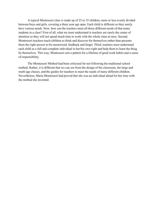 Montessori School-- Home for Children | DOCX