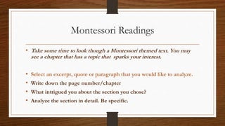 Montessori Philosophy in Action | PPTX | Primary Education | Education