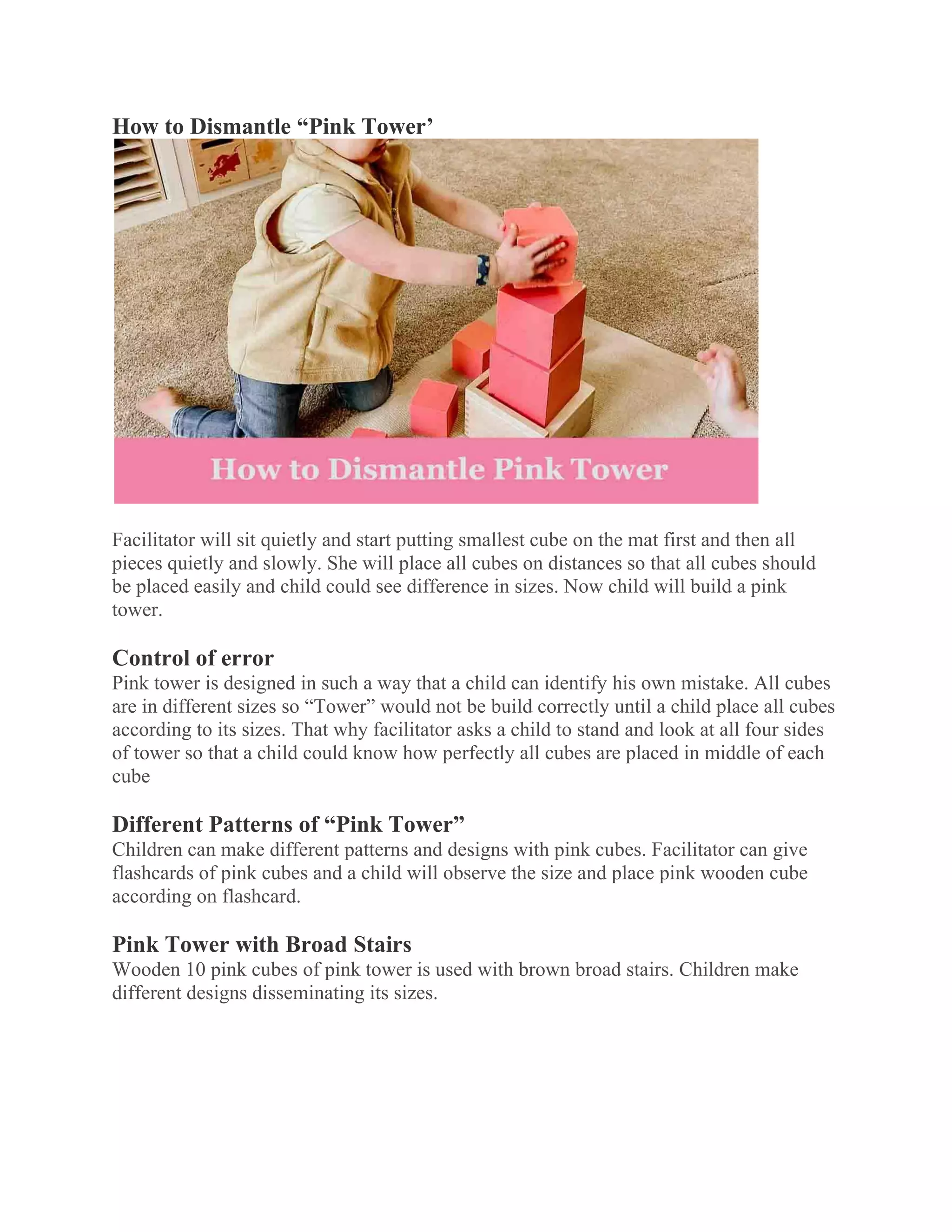 Montessori Pink Tower | PDF