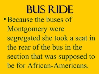 Montgomery bus boycott | PPT