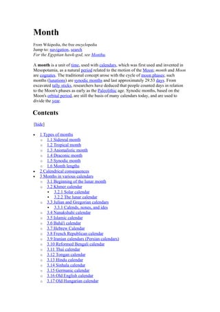 Month | DOC | Astrology | Religion & Spirituality