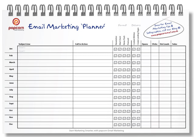 Monthly Email Marketing planner Template | PDF