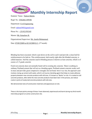 Monthly(3rd & 4th) internship report_ by_Nahom | PDF