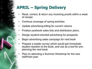 School Yearbook Staff Monthly Calendar | PPT