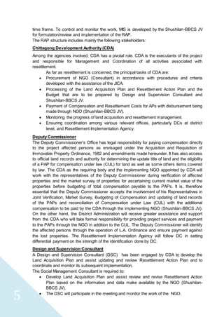 Monthly progress report , Resettlement ,Rehabilitation , Livelihood and Restoration | DOCX