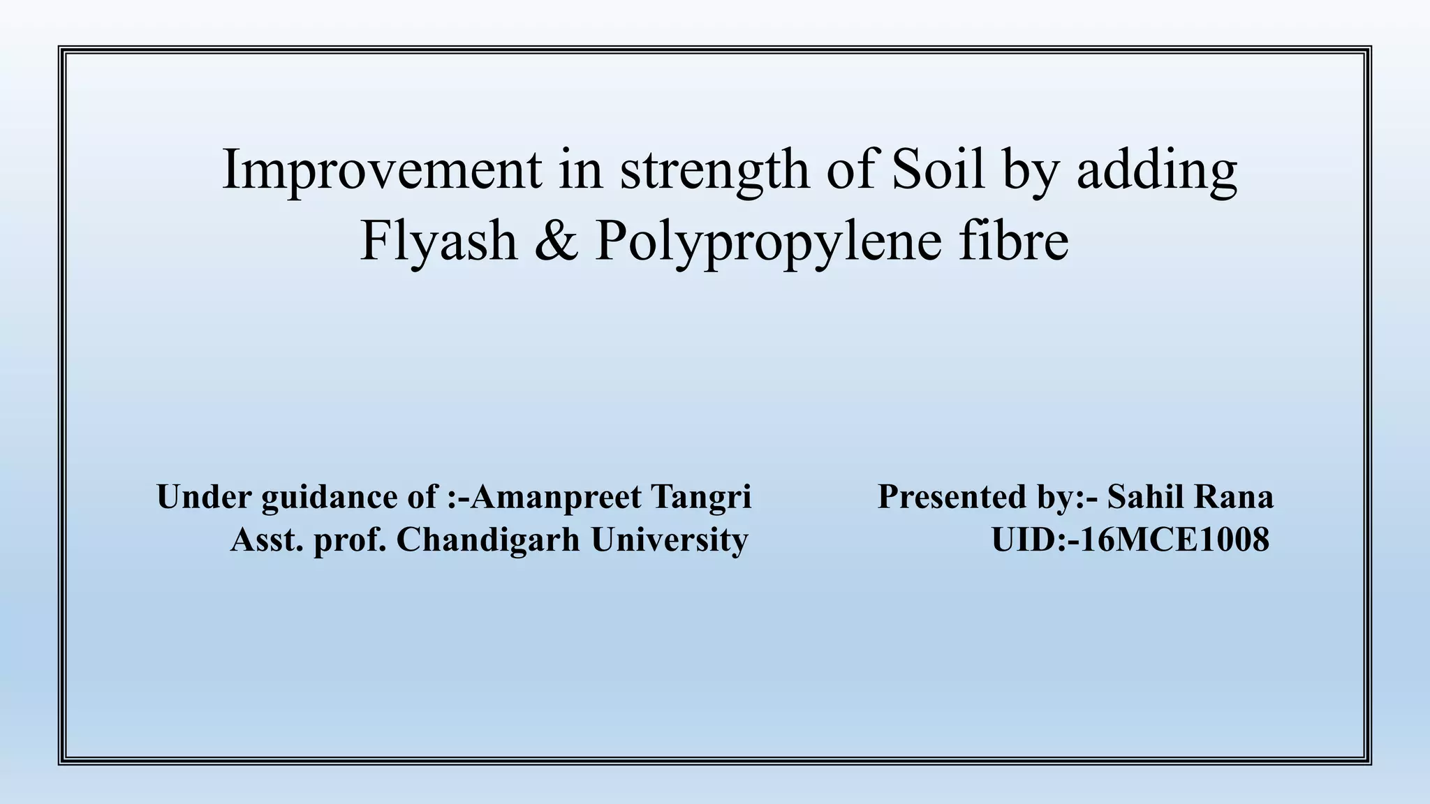 soil stabilization report presentation | PPT