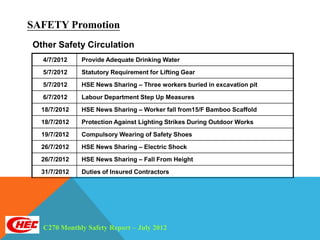 Monthly safety report 2012 07_july | PPT