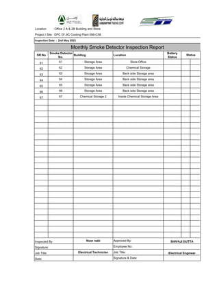 Monthly smoke derector inspection report | PDF