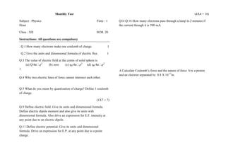 Monthly test _Physics | PPT
