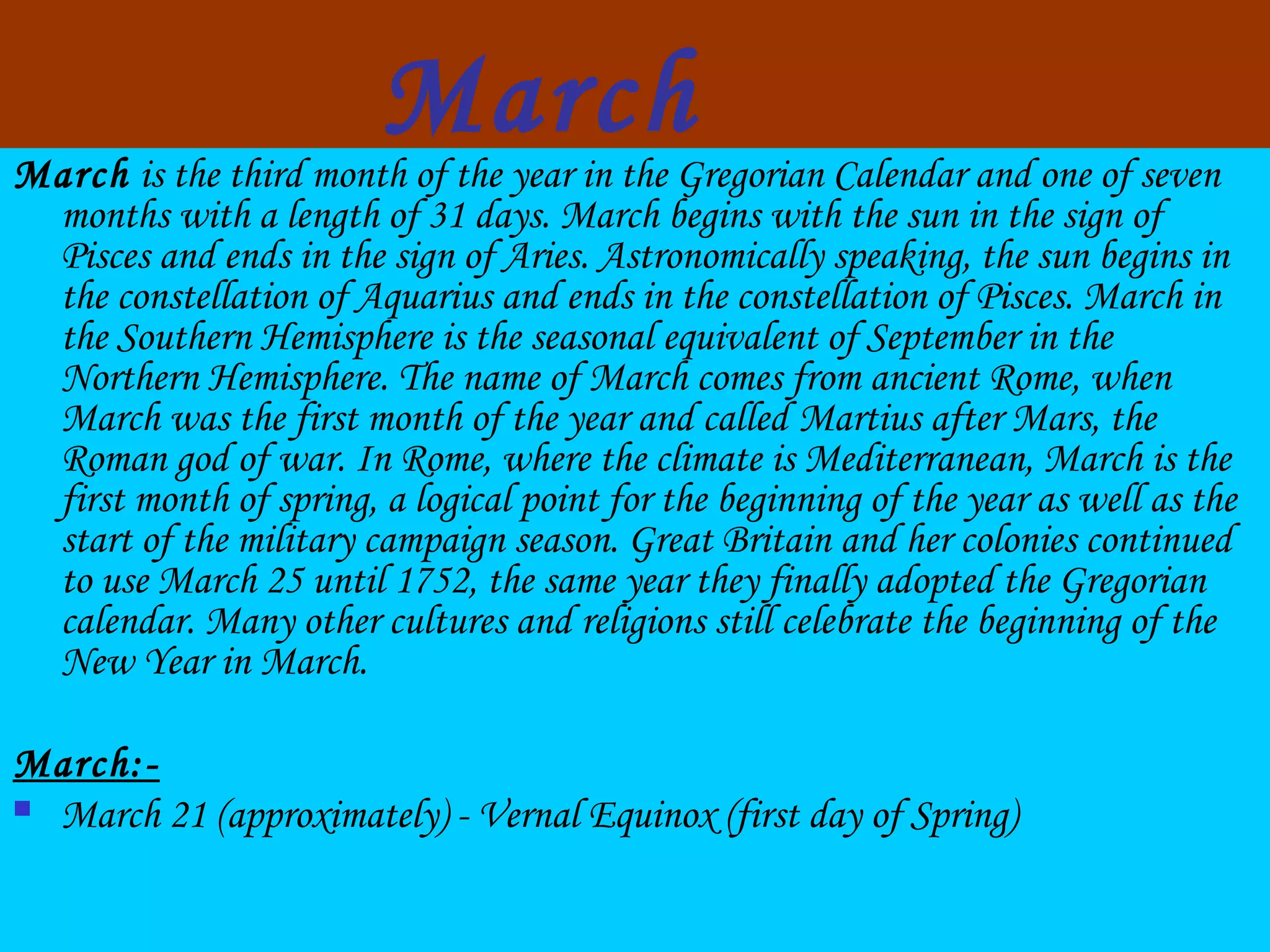 History of Months | PPT