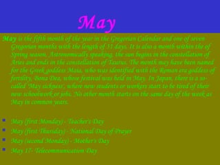 History of Months | PPT