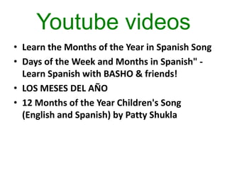 12 Months Of The Year Spanish