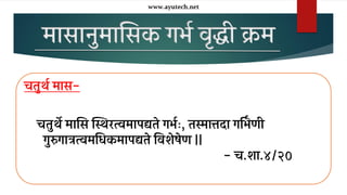 Monthwise fetal development (मासानुमासिक गर्भ वृद्धी) | PDF