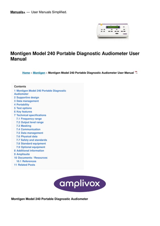 Montigen Model 240 Portable Diagnostic Audiometer User Manual.pdf