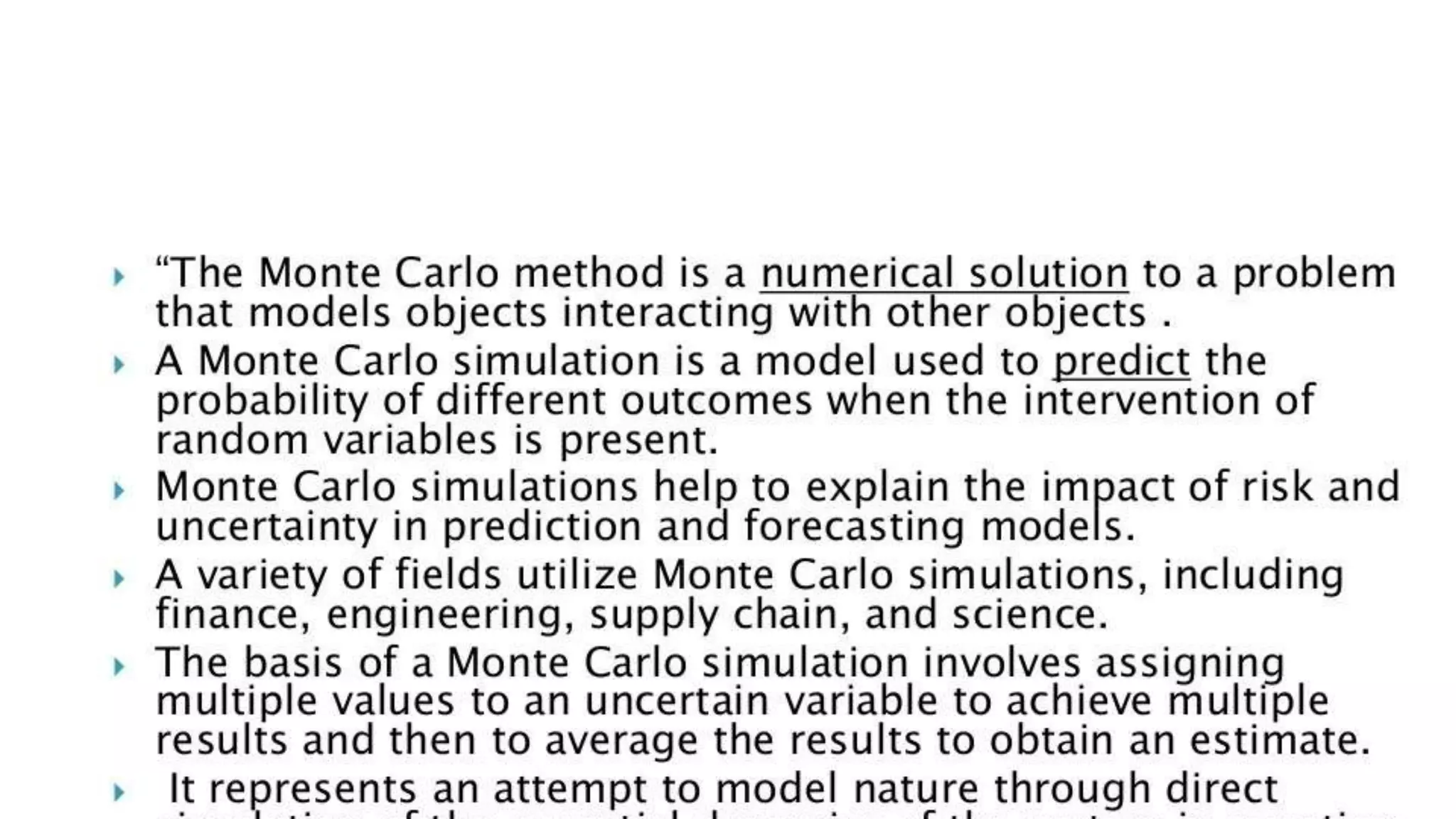 monte carlo simulation | PPTX | Physics | Science