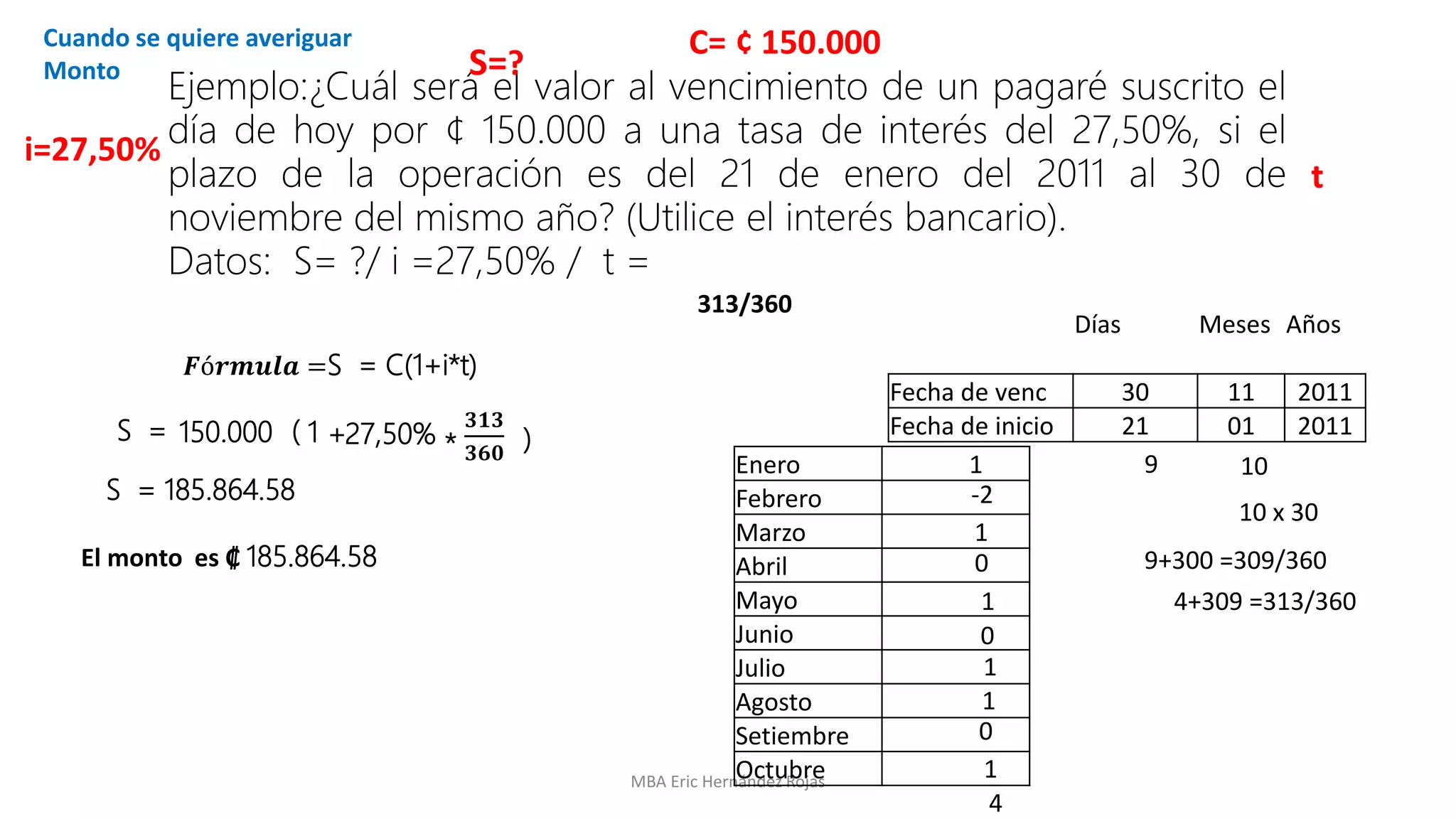 Monto y valor actual | PPSX