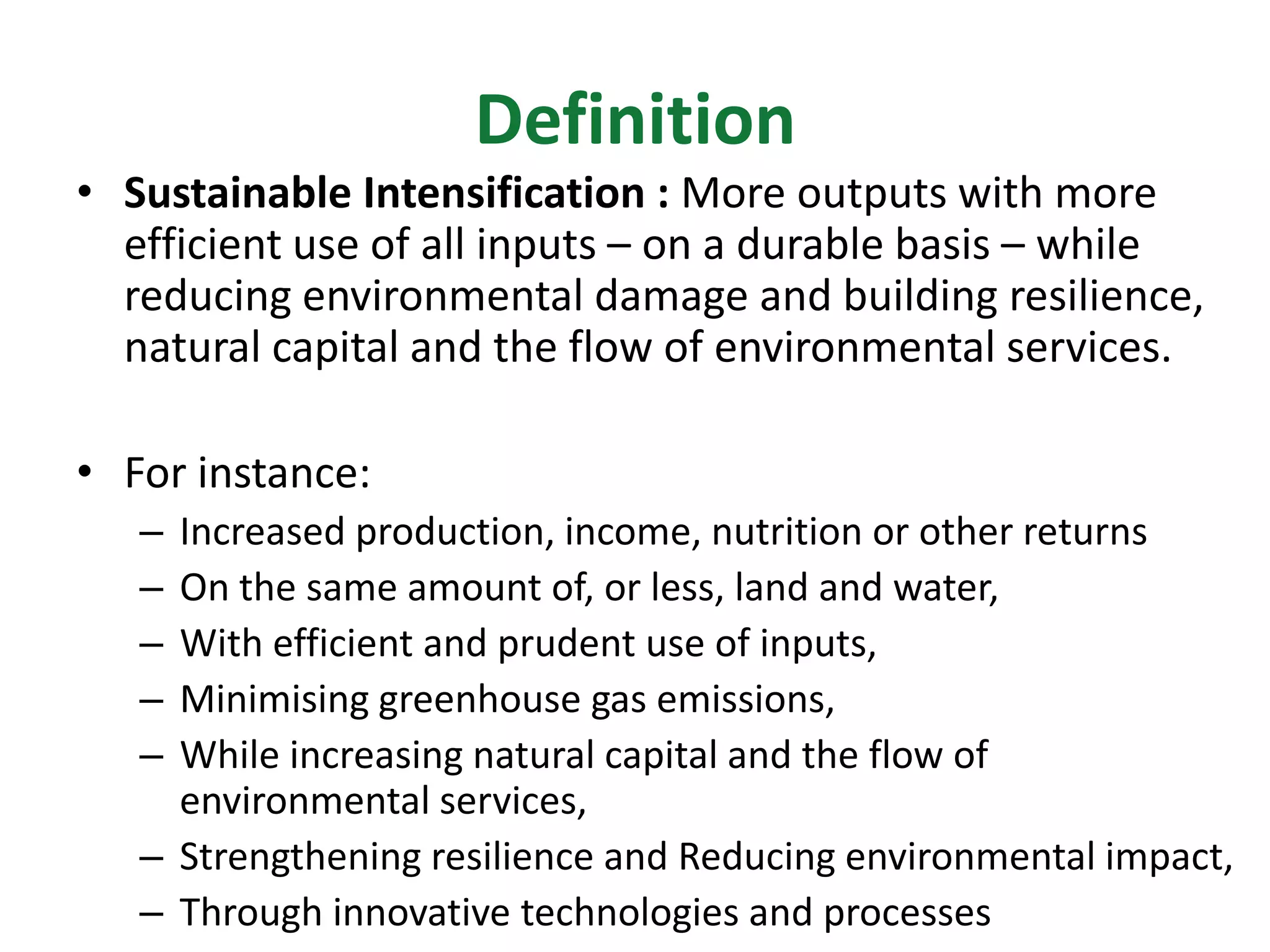 Sustainable Intensification: A New Paradigm for African agriculture ...