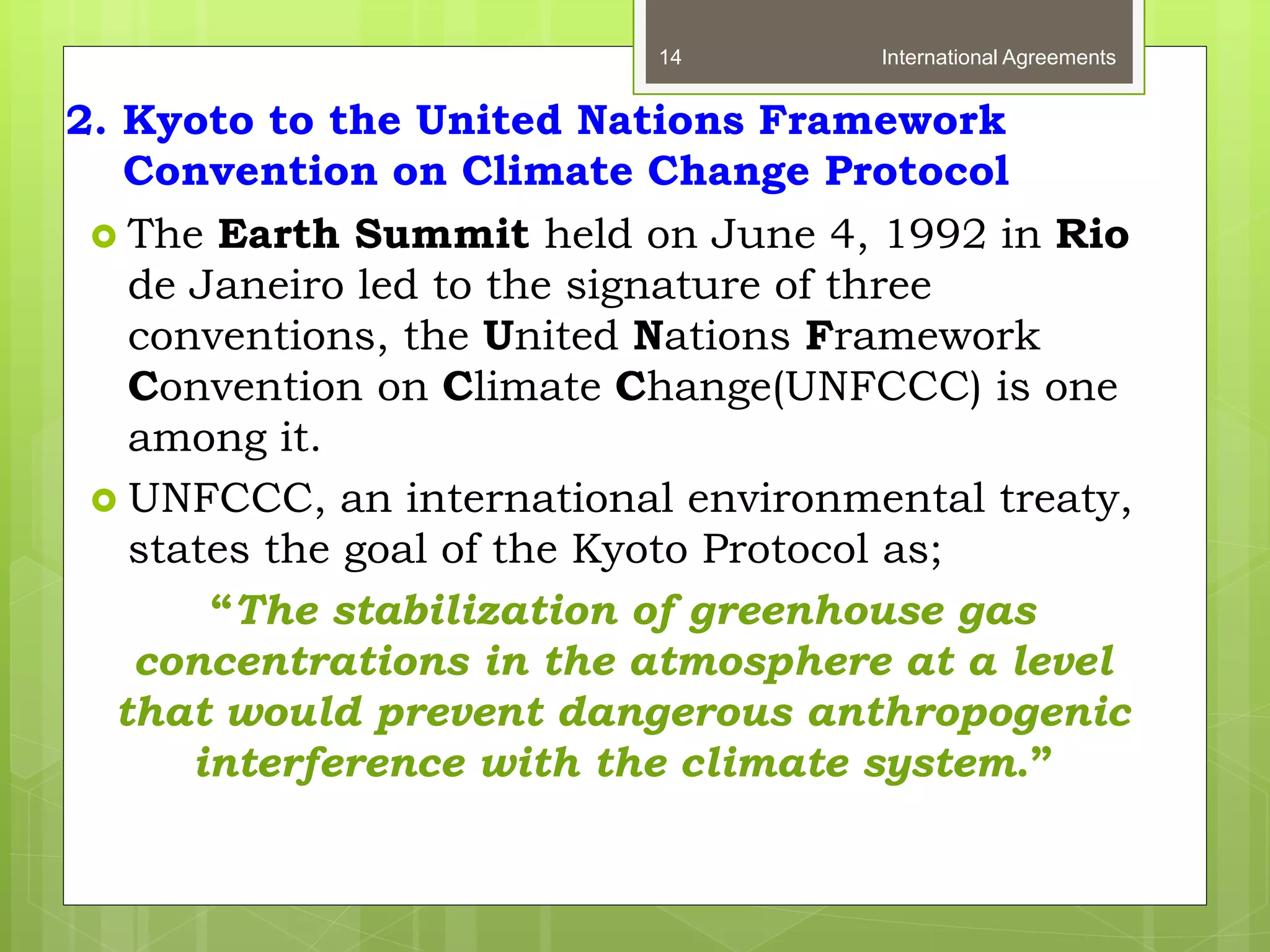Montreal protocol, Kyoto protocol & Convention on Biological Diversity ...