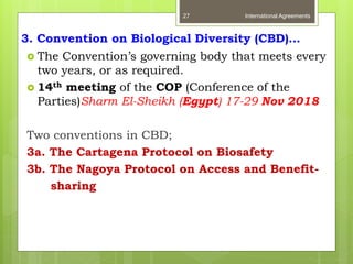 Montreal protocol, Kyoto protocol & Convention on Biological Diversity ...