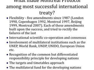 Montreal Protocol and Ozone Layer Depletion | PPTX