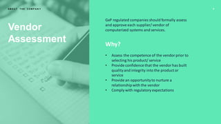 Strategies for Conducting GxP Vendor Assessment of Cloud Service ...