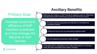 Strategies to Facilitate GxP Processes Deployment in Office 365 | PPT