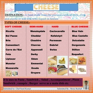 Cheese and type | PDF | Food & Drink