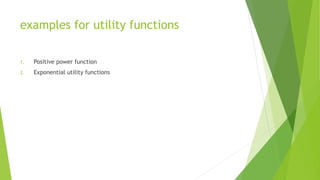 UTILITY THEORY IN ACTUARIAL SCIENCE | PPT