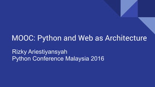 MOOC: Python & Web as Architecture | PDF | Web Development | Internet