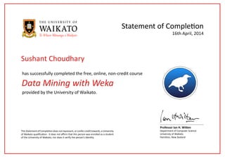 Data Mining with Weka-Waikato University | PDF