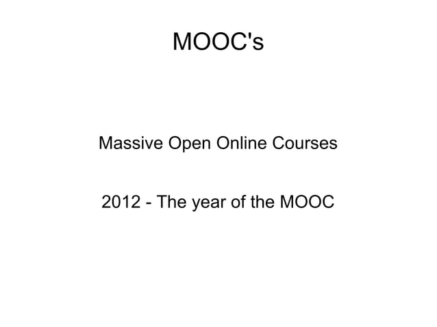 MOOC's | PPT