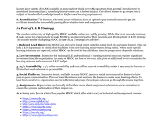MOOC as part of organization's learning and development strategy | PPT