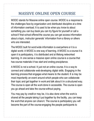 Mooc assignment | DOCX