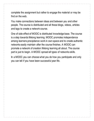 Mooc assignment | DOCX | Online Education | Education