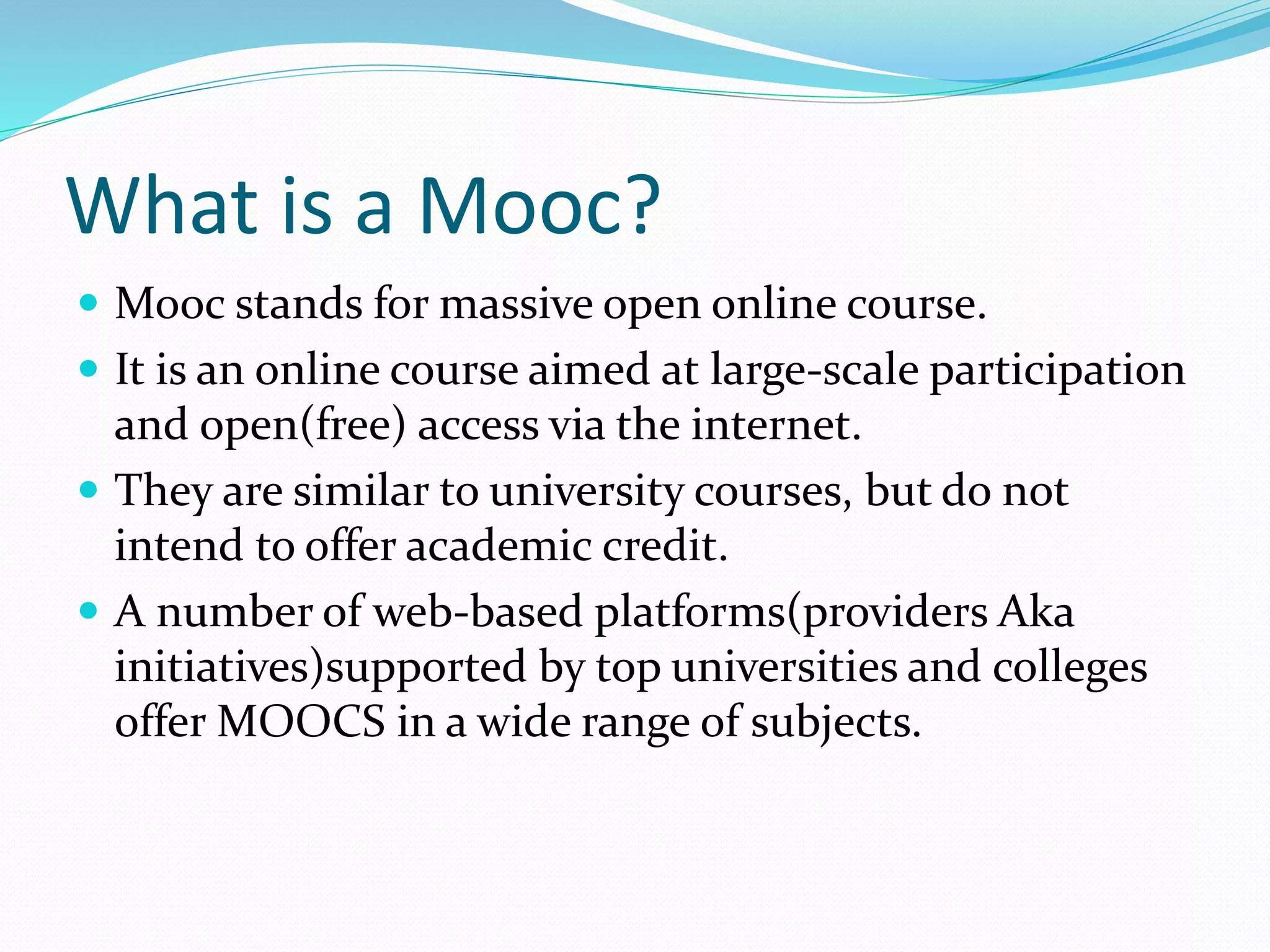 Mooc presentation | PPT
